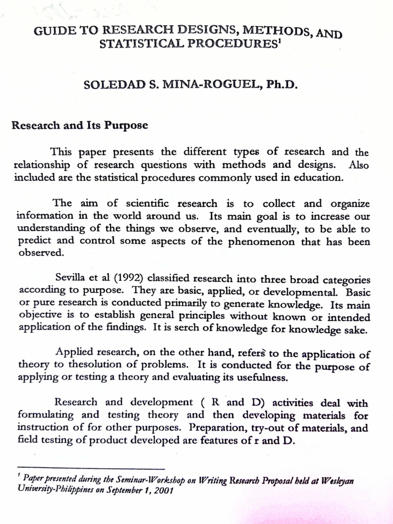 Guide To Research Methods and Statistical Procedures 1 | PDF