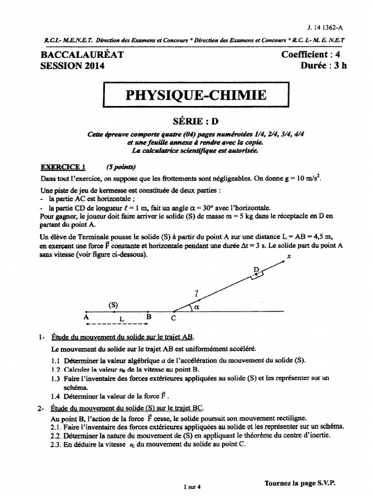 Bac D Physique 2014 | PDF