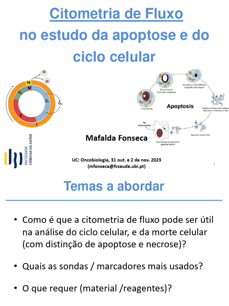 Apoptose e Ciclo Celular Por Citometria de Fluxo-Oncobiologia - 2023 | Download grátis PDF ...