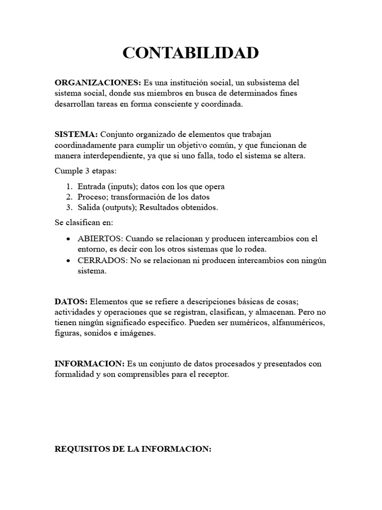 Sistema de Información Contable y su Función | PDF | Contabilidad ...