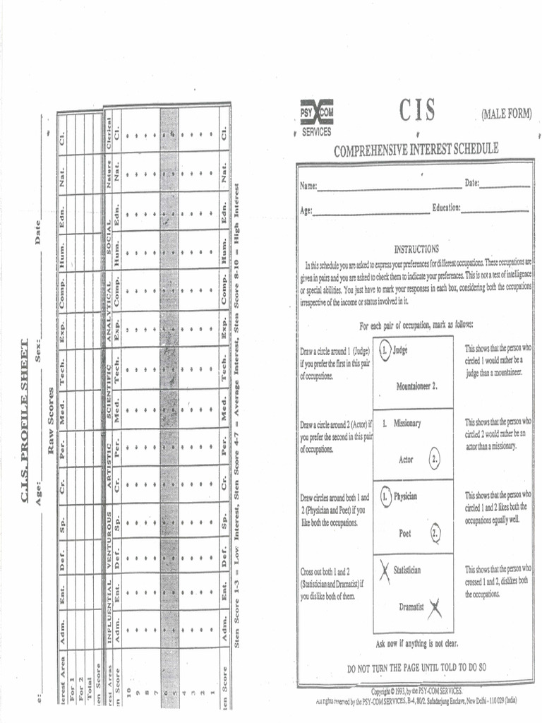 CIS ( Male Form) (1) | PDF