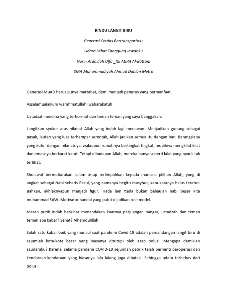 Teks Pidato Bahasa Indonesia | PDF