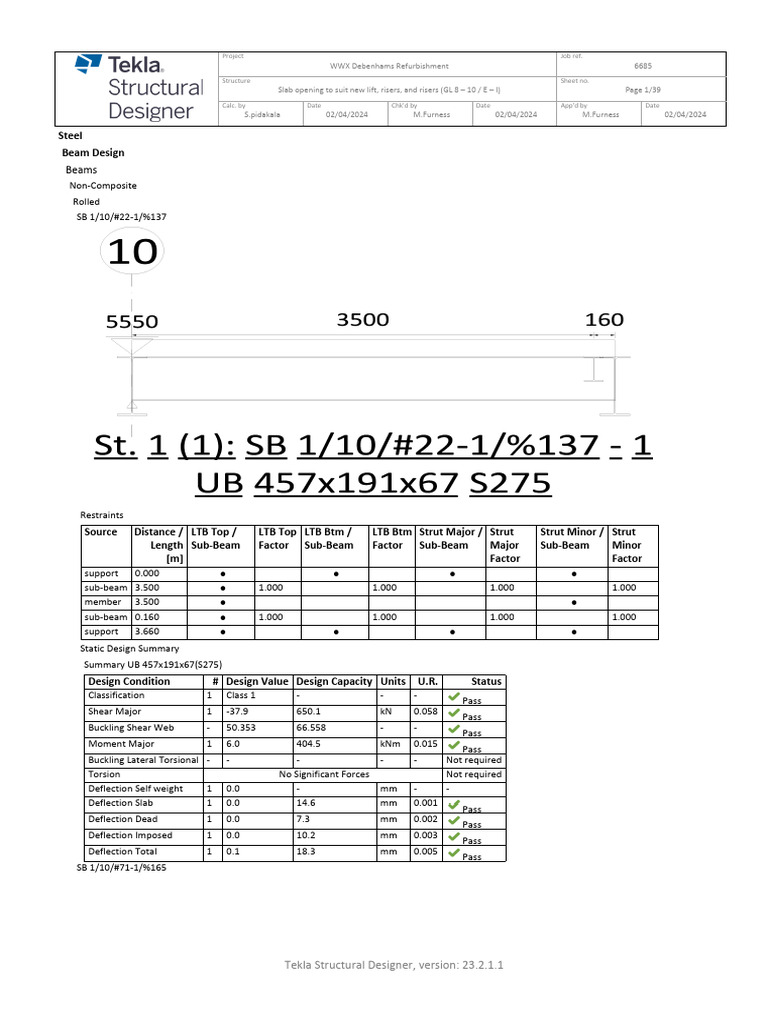 WWX Debenhams Lift Refurbishment Design | PDF | Buckling | Beam (Structure)