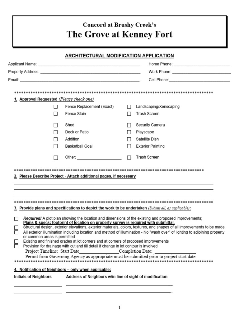 Architectural Modification Form | PDF | Justice | Crime & Violence