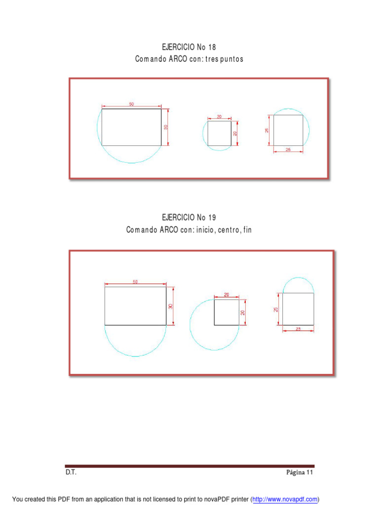 Ejercicio No 18 Comando ARCO Con: Tres Puntos: D.T. Página 11 | PDF | Geometría