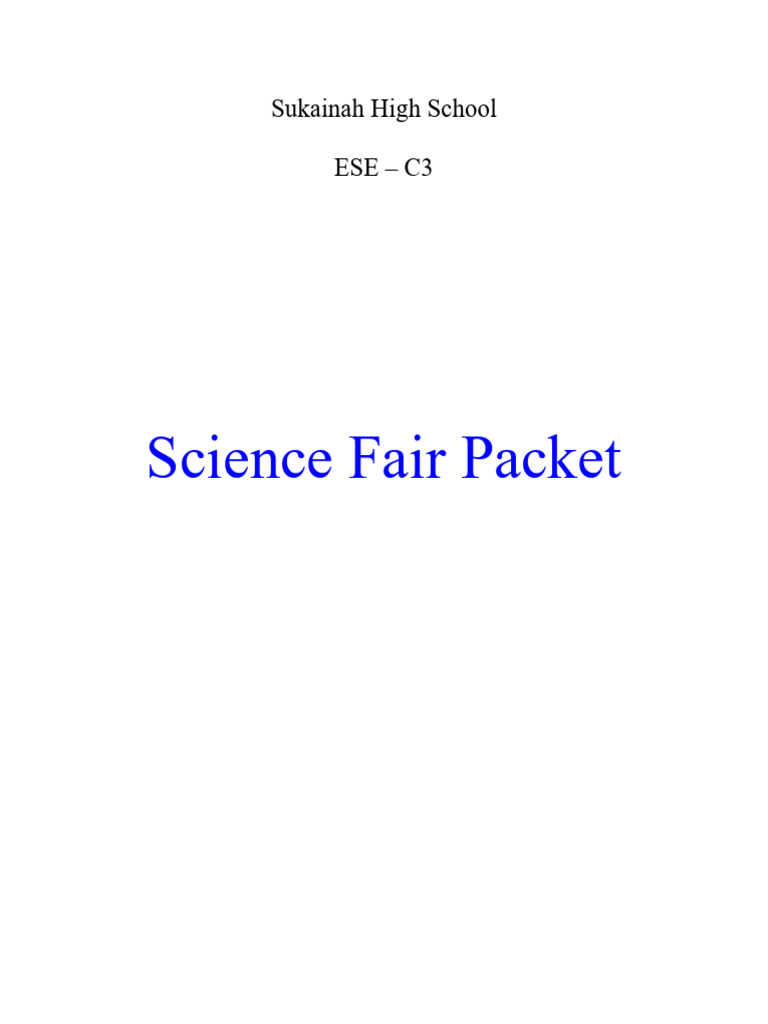 Science Fair Packet | PDF | Creativity | Communication