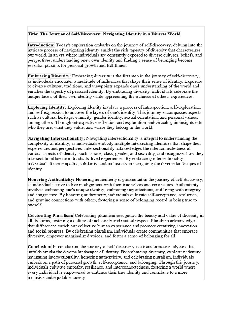 Four | PDF | Identity (Social Science) | Intersectionality