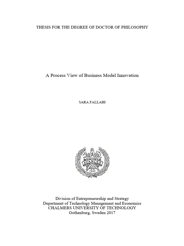 Thesis - A Process View of Business Model Innovation - SaraFallahi ...