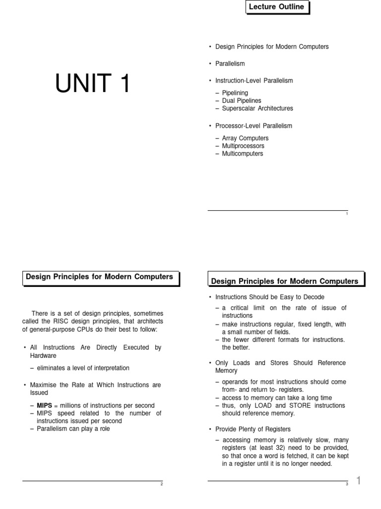 Unit 1 | Download Free PDF | Central Processing Unit | Parallel Computing