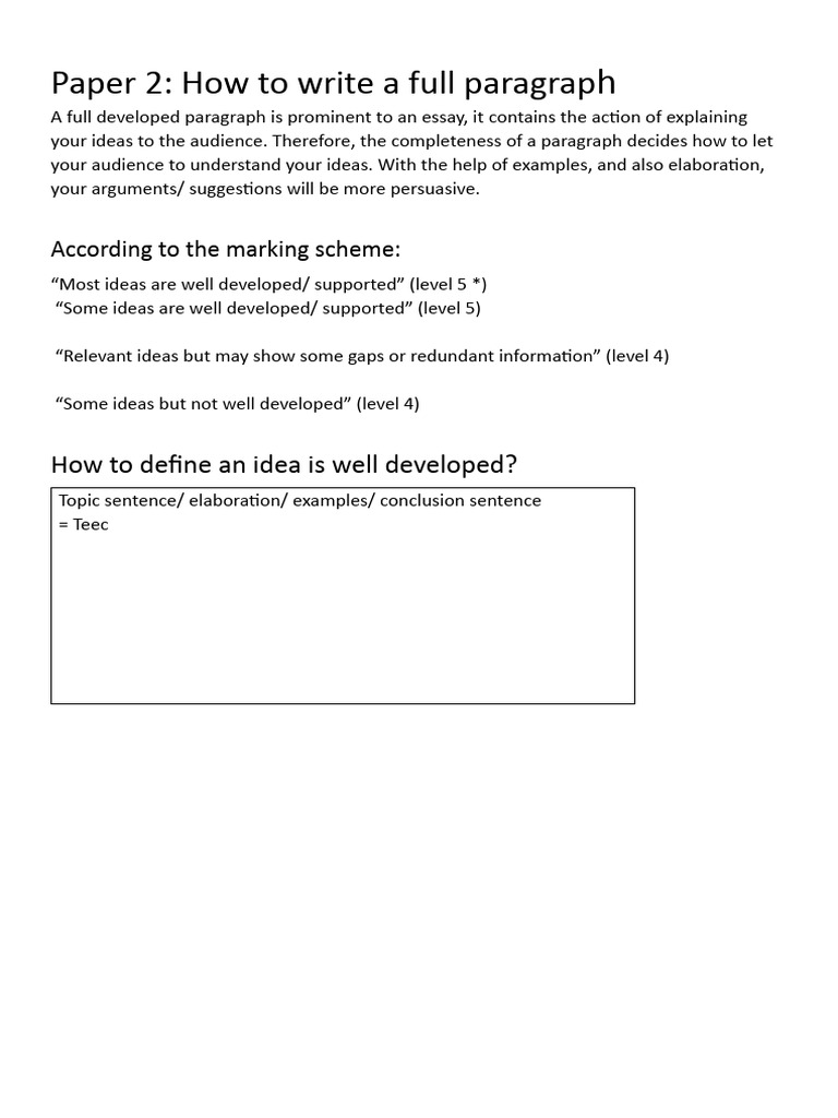 How To Write Full Paragraph | PDF