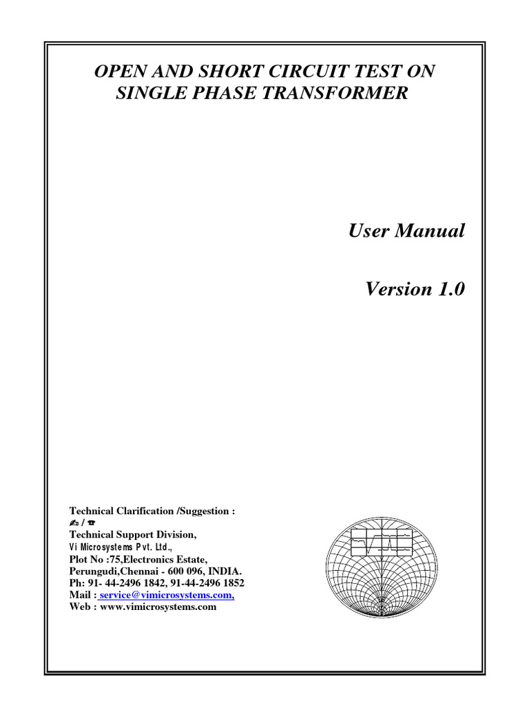 oc & sc 1ph | PDF | Transformer | Inductor