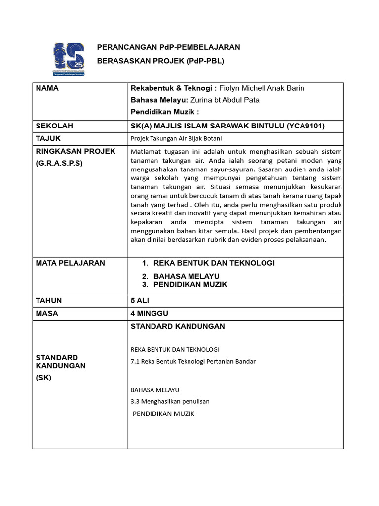 TEMPLAT PERANCANGAN PDP-PBL | PDF