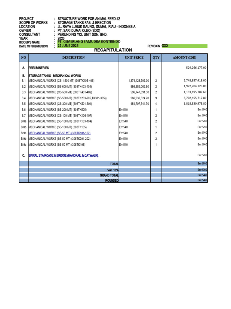 Paket - SDS2-PRO-AF2-RFQ 033 Storage Tank Fab. & Erection R2A | PDF ...