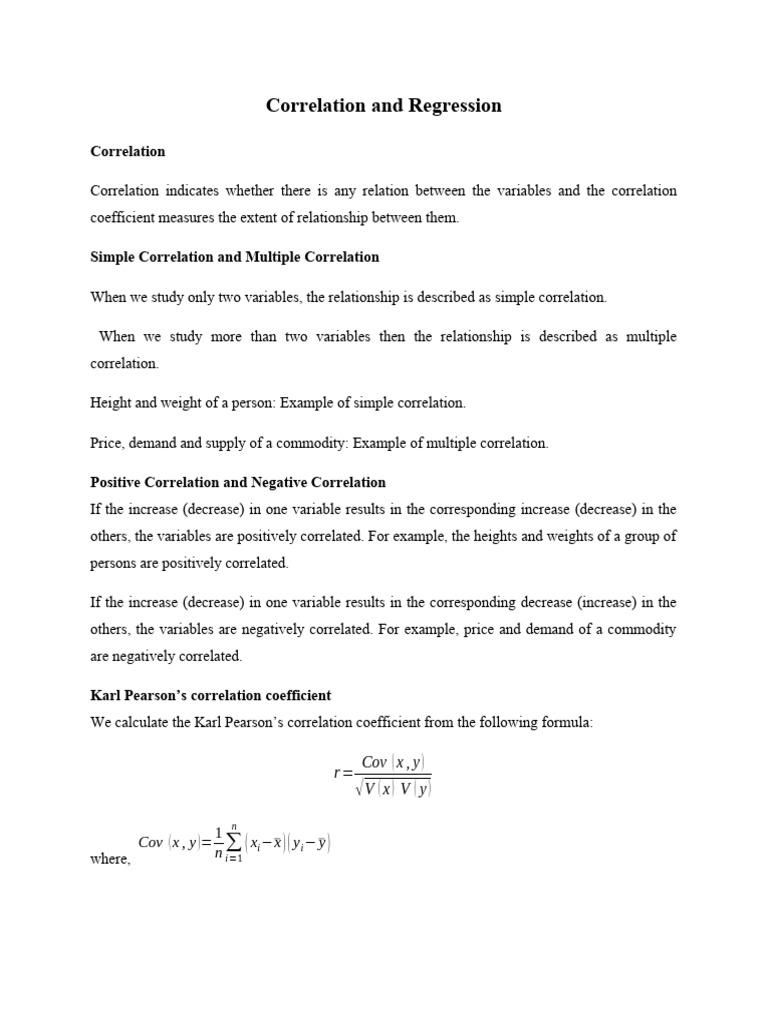 Correlation and Regression | PDF | Linear Regression | Regression Analysis