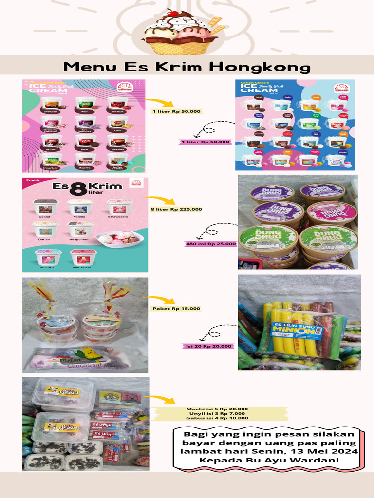 Menu Es Krim Hongkong | PDF
