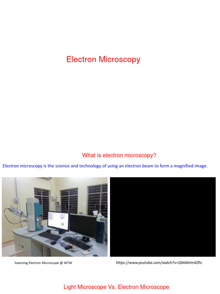 Electron Microscoe | PDF | Scanning Electron Microscope | Electron Microscope