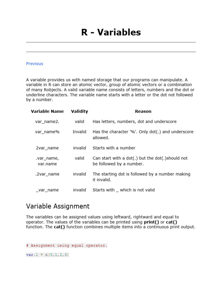 Variables | PDF | Variable (Computer Science) | Data Type Variables | PDF | Variable (Computer Science) | Data Type