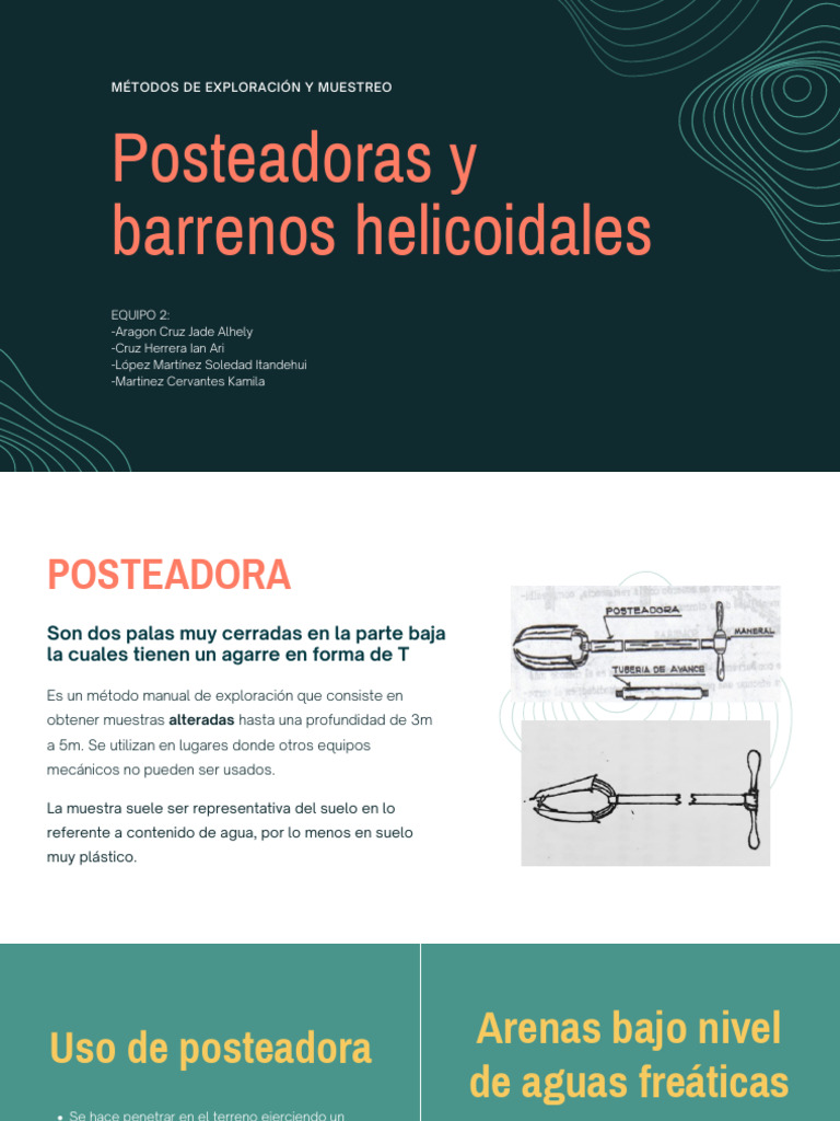 POSTEADORA Y BARRENO | PDF | Perforación | Herramientas