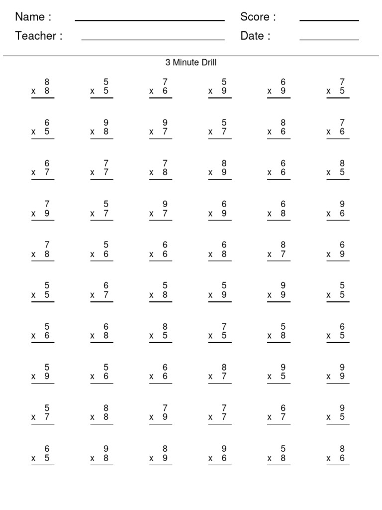 Advanced Times Tables Practice | PDF