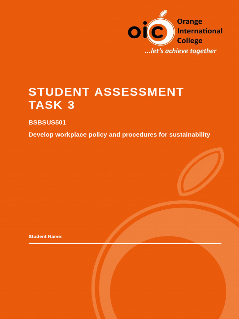BSBSUS501 STUDENT ASSESSMENT TASK 3 My | PDF | Sustainability | Waste