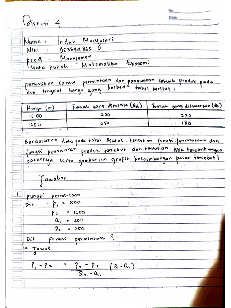 Diskusi 4, Matematika Ekonomi | PDF