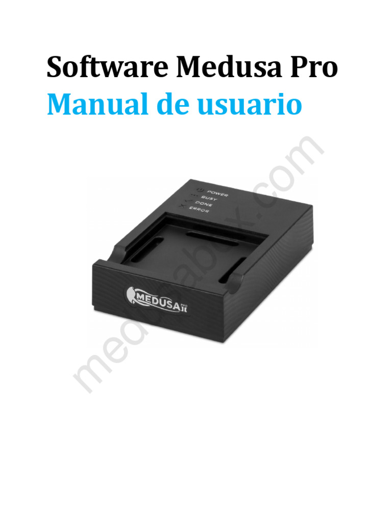 Manual de Usuario Medusa Pro Software | PDF | Memoria flash | Archivo ...