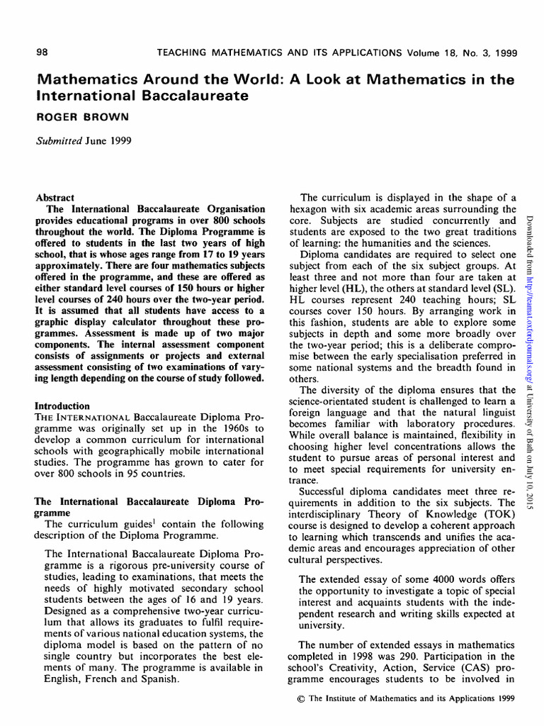 Mathematics Around The World: A Look at Mathematics in The ...