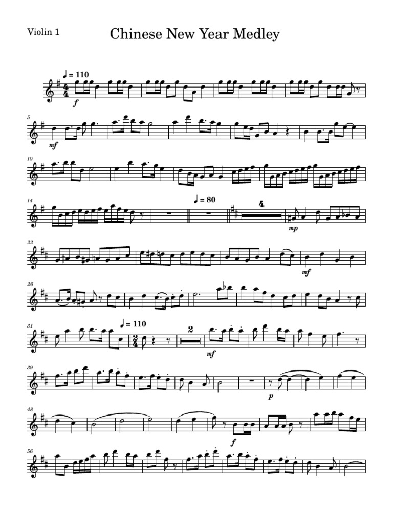 CNY Medley - Violin - 1 | PDF