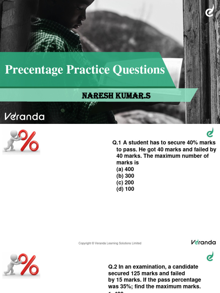 Percentage Practice Questions (28-3-23) | Download Free PDF ...