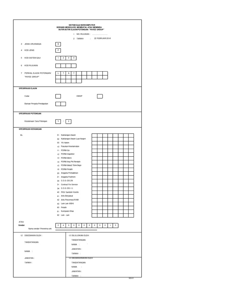 Borang SG13 - 1gfmas | PDF