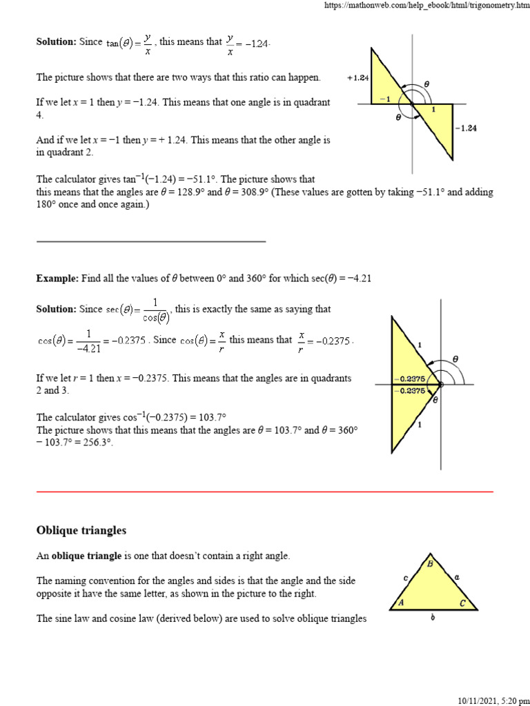 Sine and Cosine Law | PDF | Euclidean Vector | Triangle