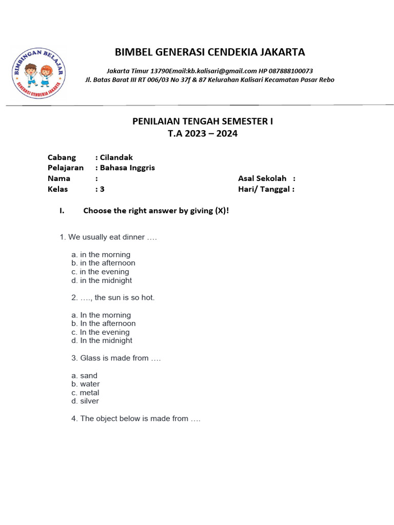 PAS Grade 3 Hang Out's Book | PDF