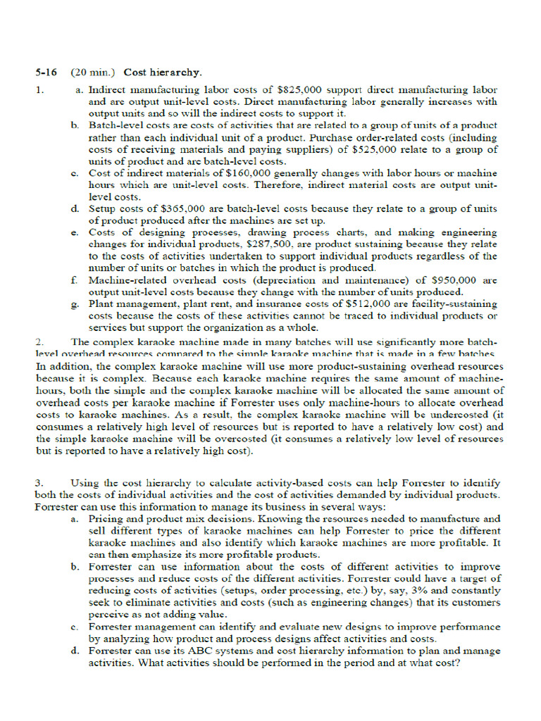 Solution To Horngren ABC | PDF