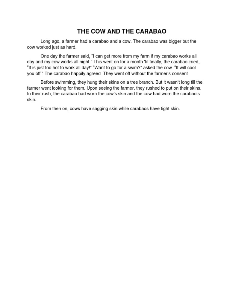 Grade 5 Q2 MS Reading Passage Carabao | PDF