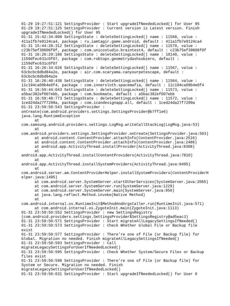 Settingsprovider | PDF | Java (Programming Language) | Backup