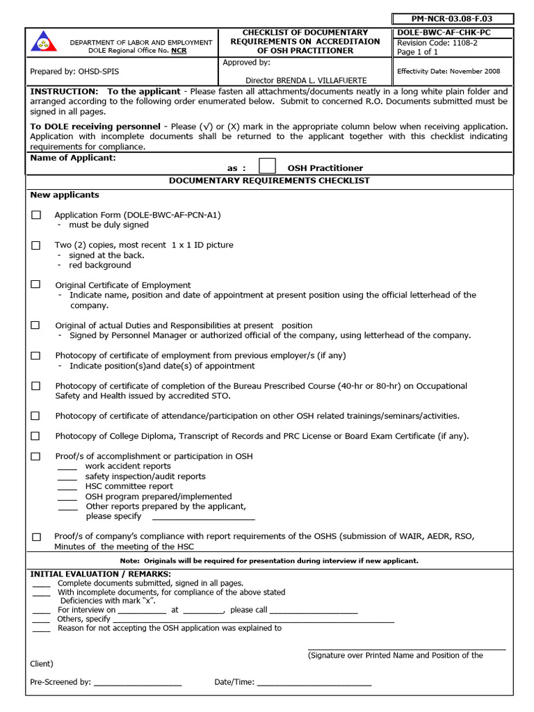 D2 Accreditation Checklist - New-Updated | PDF