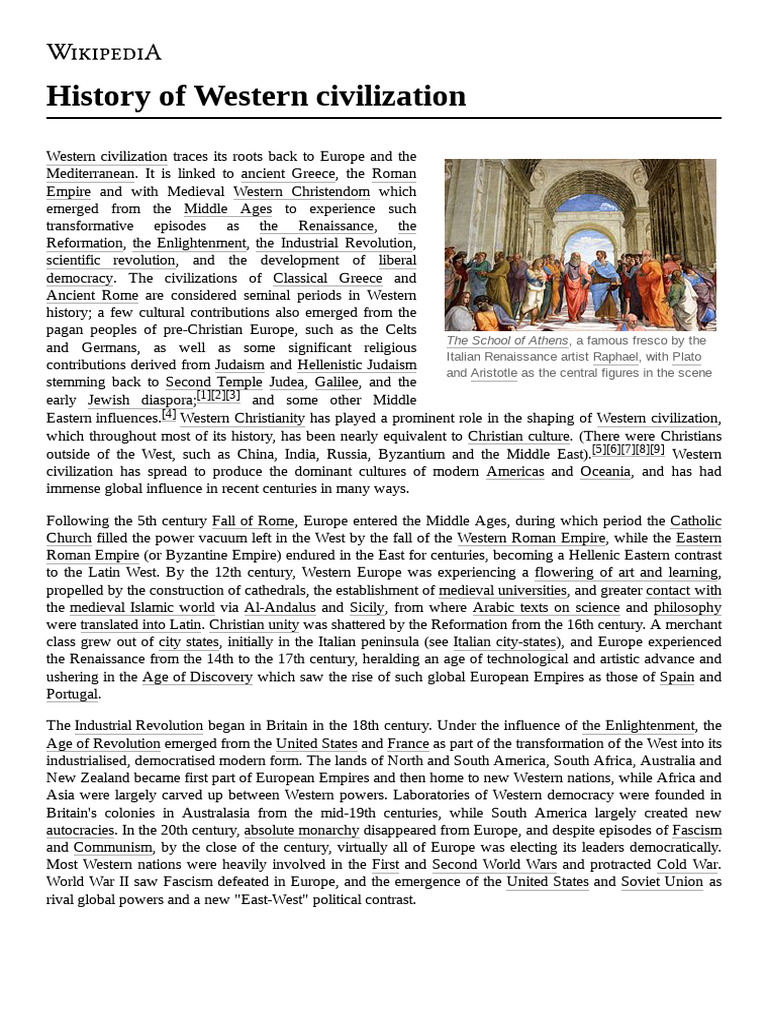 History of Western Civilization | PDF | Normans | Western Culture