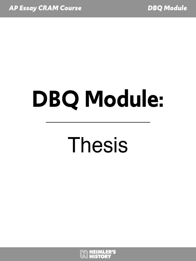 AP DBQ Thesis Writing Guide | PDF | Essays | Science