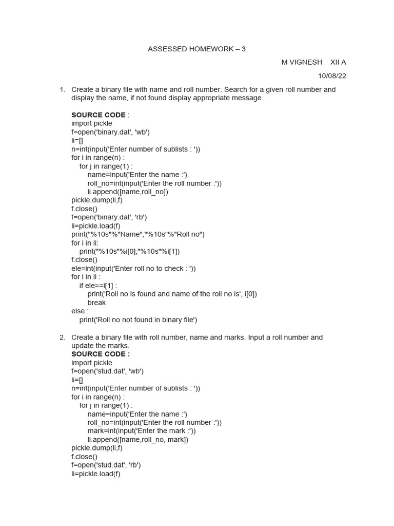 ASSESSED HOMEWORK -3 | PDF | Computing | Computer Programming