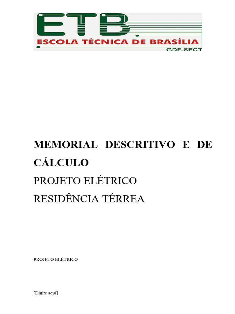 Memorial de Calculo Projeto Eletrico | PDF | Eletromagnetismo ...