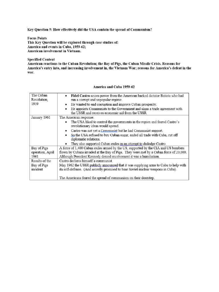 GCSE Core 5 Containment of Communism | PDF