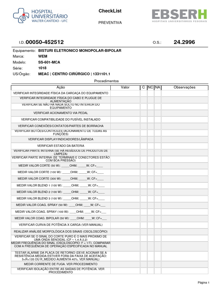 Checklist-24 2996 | Download grátis PDF | Engenharia Elétrica | Eletricidade