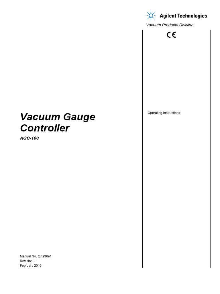 AGC-100 Vacuum Gauge Controller | Download Free PDF | Mains Electricity | Electrical Engineering