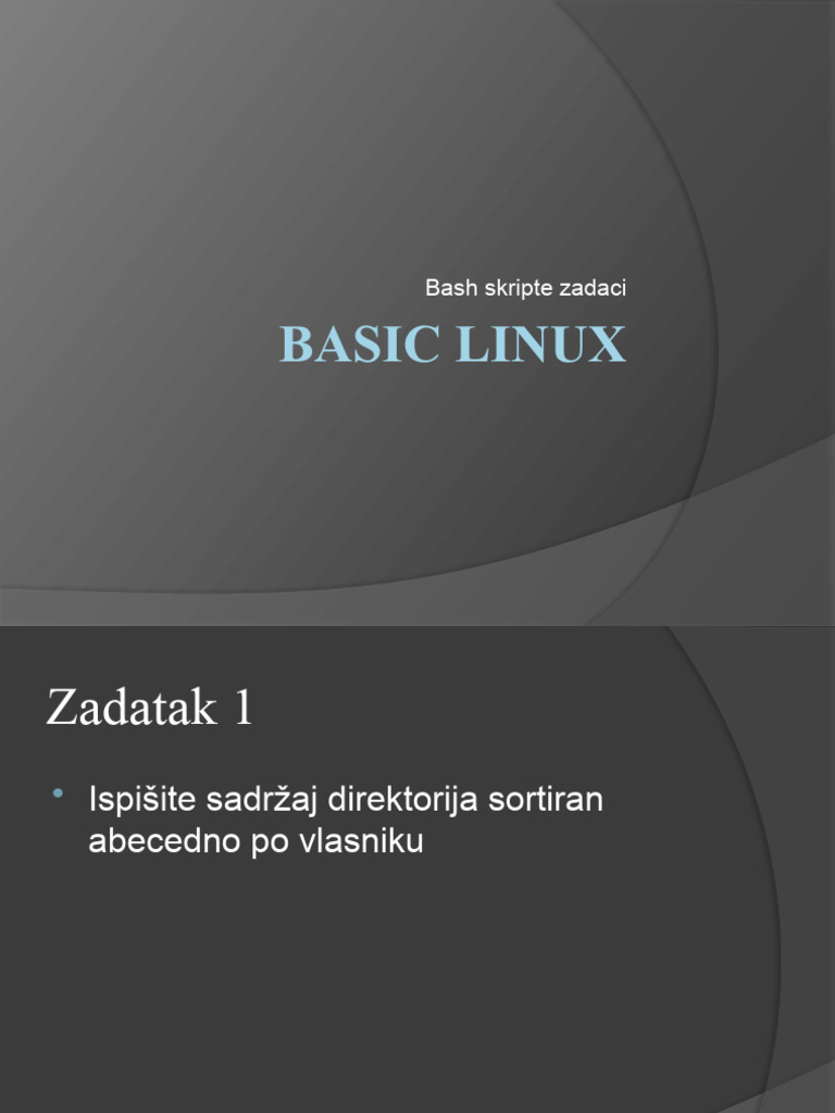 Basic Linux - Bash Skripte Zadaci | PDF
