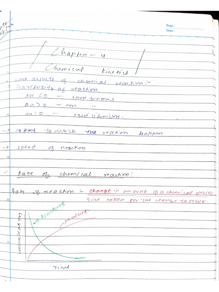 Chemical Kinetics Class 12 Full Handwritten Notes | PDF
