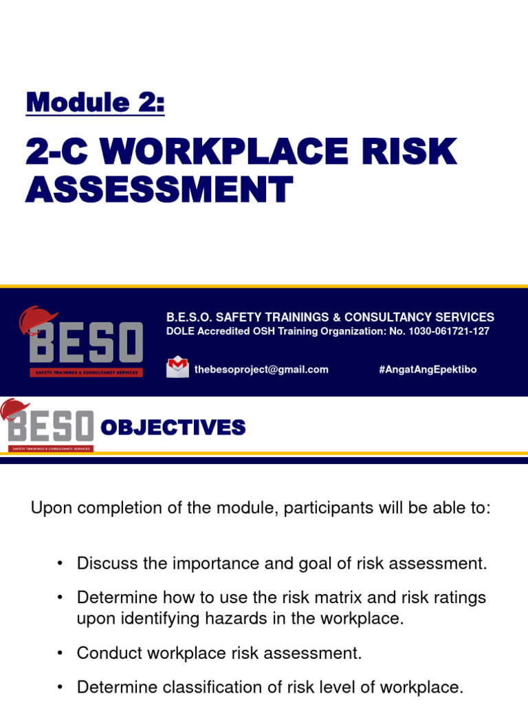 Module 2 - 2C Workplace Risk Assessment | PDF | Risk | Occupational ...