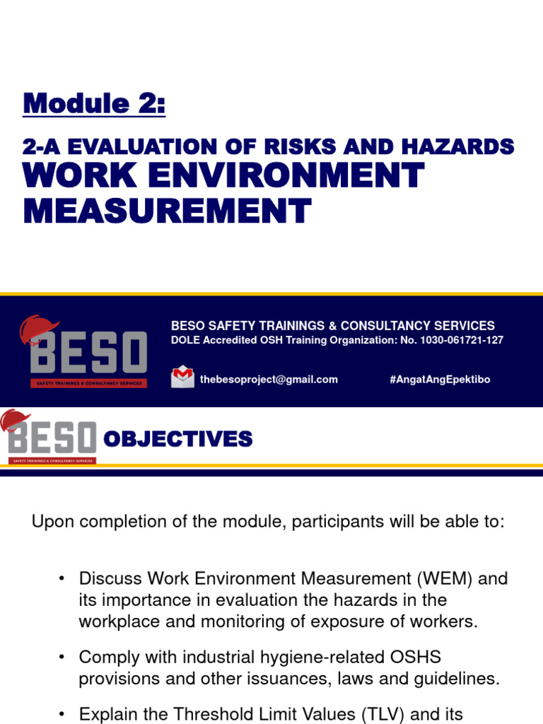 Work Environment Measurement Overview | PDF | Occupational Hygiene ...