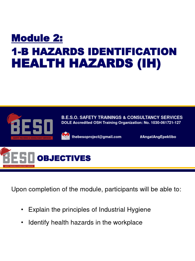 Module 2 - 1B Health Hazards (Industrial Hygiene) | PDF | Ionizing ...