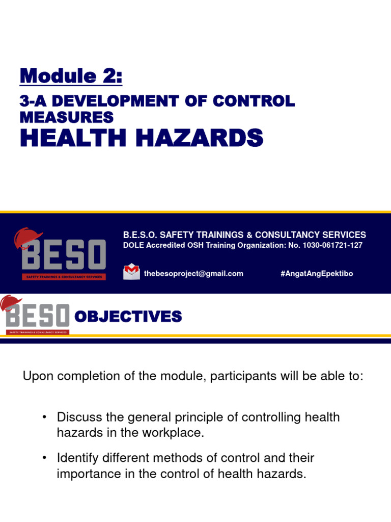 Health Hazard Control Training Module | PDF | Noise | Personal ...