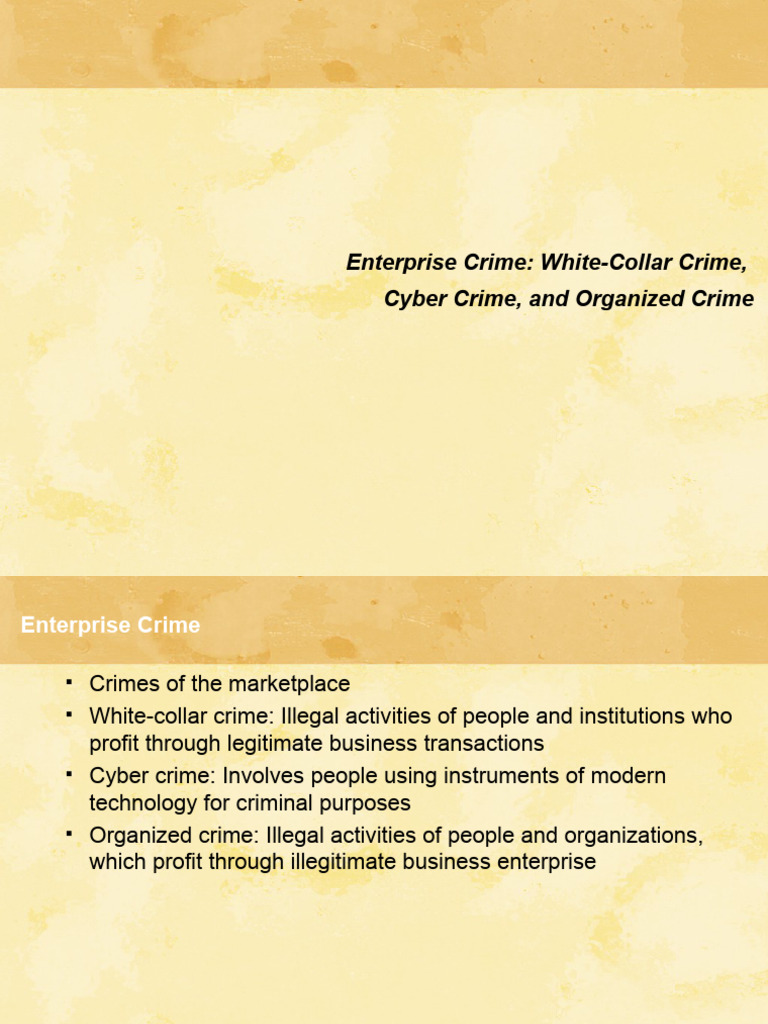 Understanding Enterprise Crime Types | PDF | Organized Crime | Bribery